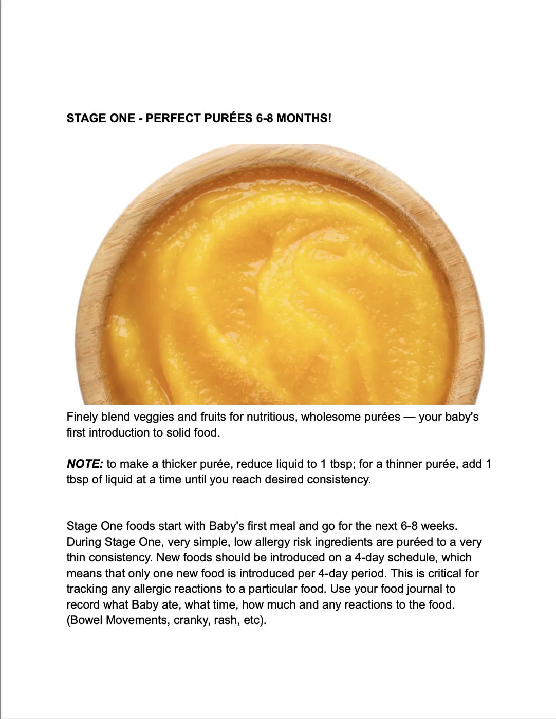 Printable Homemade Healthy Baby Food Recipes Ebook,food Charts,benefits ...