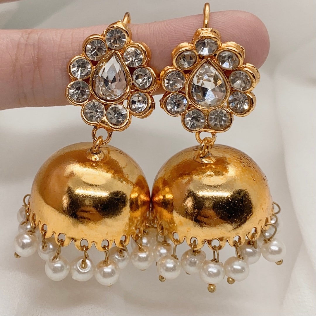 Gold Pearl Jhumke Earring Jhumka Earrings Pakistani Style Earring ...
