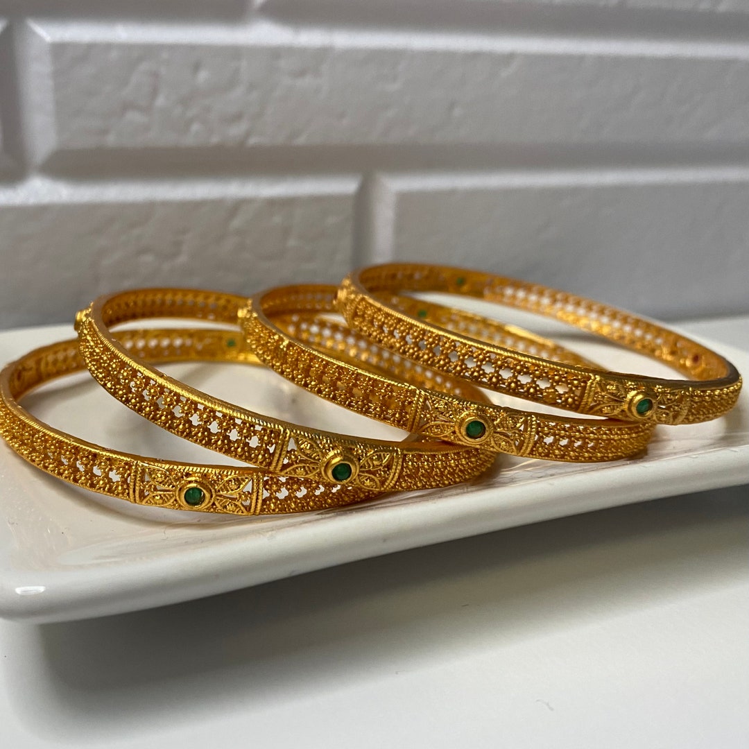 Gold Bangle Set Indian Bangle Pakistani Bangle Pakistani Jewelry Indian ...