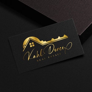 Key and House Logo, Premade Real Estate Logo, Gold Real Estate Logo ...