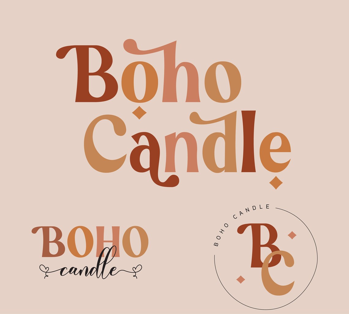 Premade Boho Logo Retro Logo Design Vintage Boho Logo - Etsy