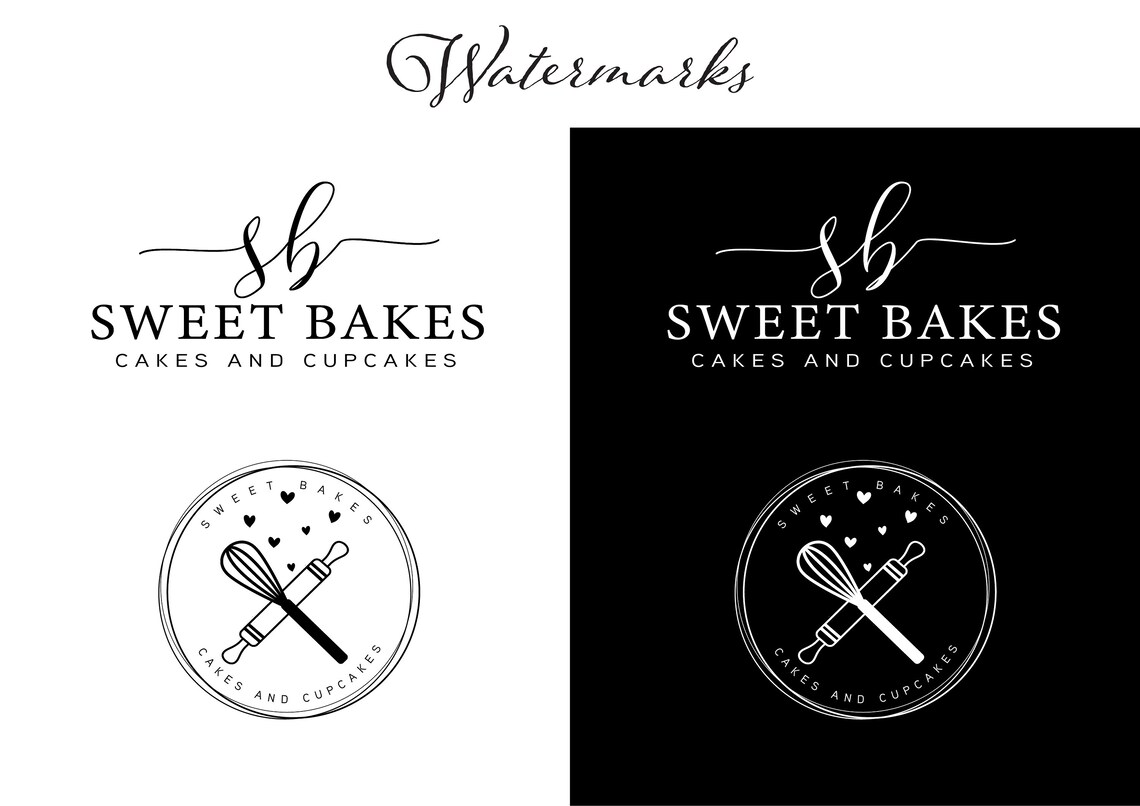 Pink and Rose Gold Bakery Logo Bakery Branding Kit Cake - Etsy