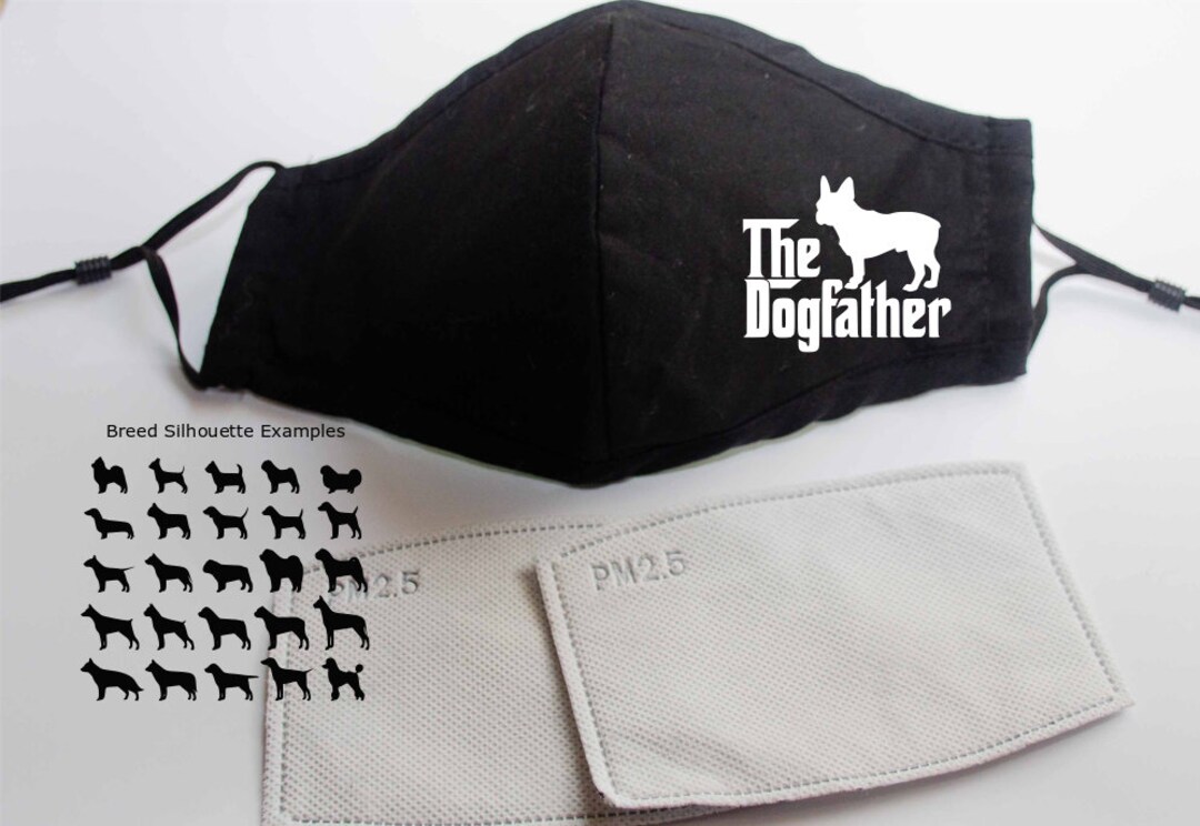 The Dogfather- Dog Father Mask-face Mask- Layer Reusable Black Face ...