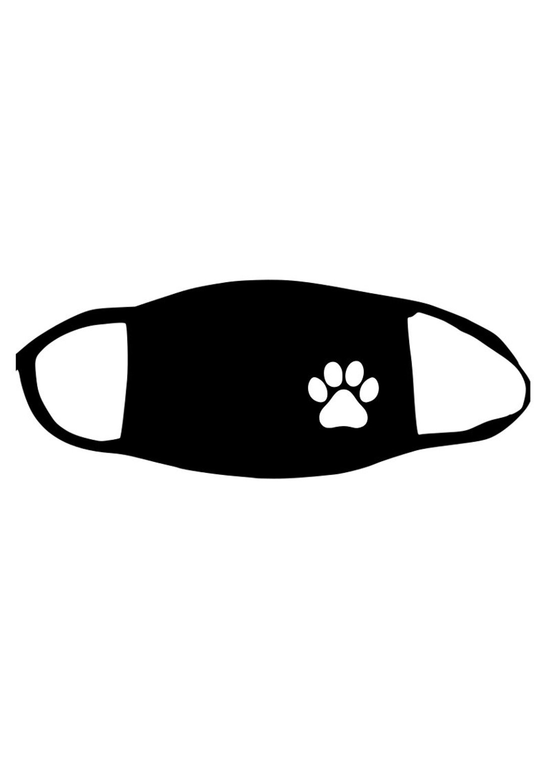 Dog Paw Print Face Mask-double Layer Reusable Black Face Mask- Cover ...