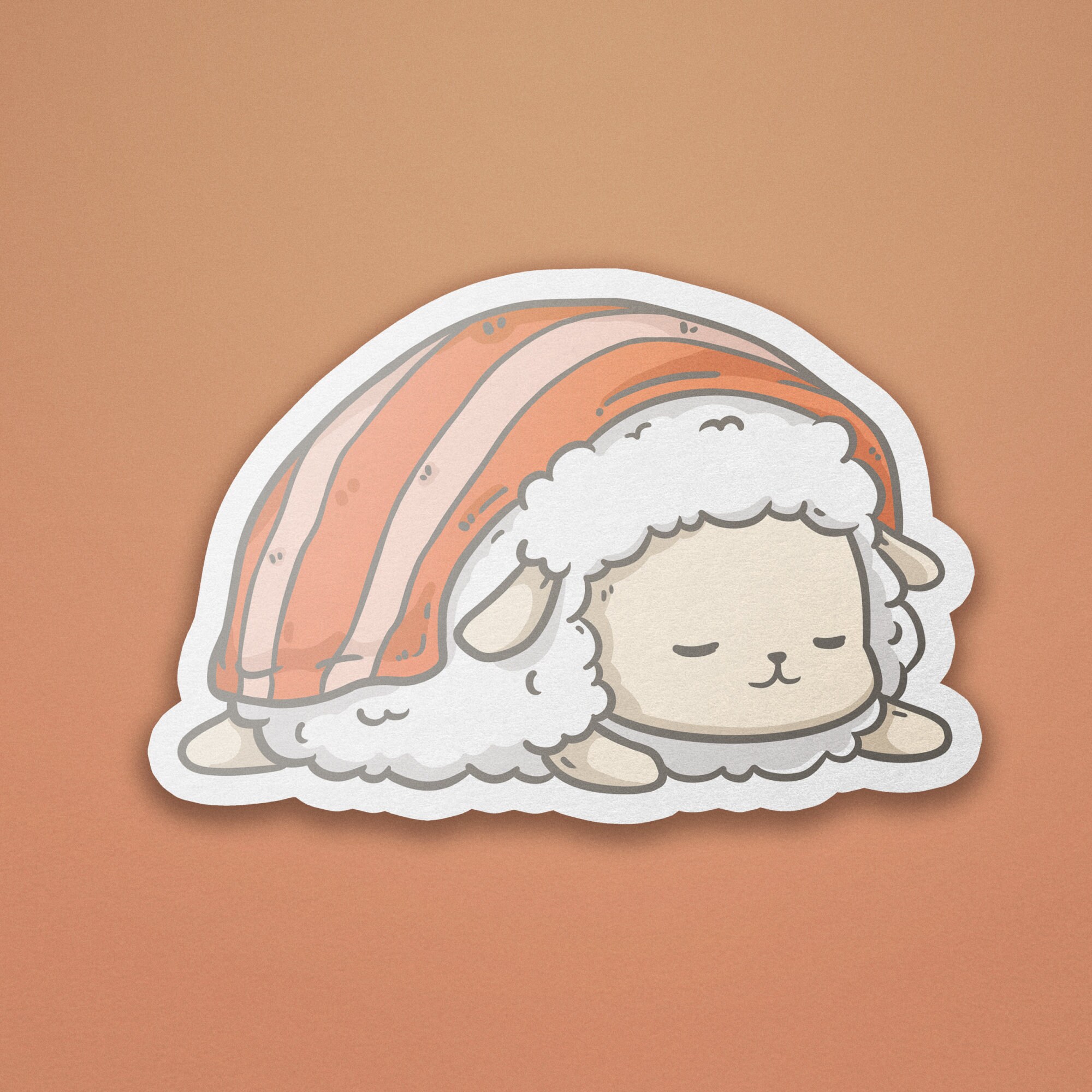 Cute Sheep Vinyl Sticker Cute Sushi Sticker Kawaii | Etsy