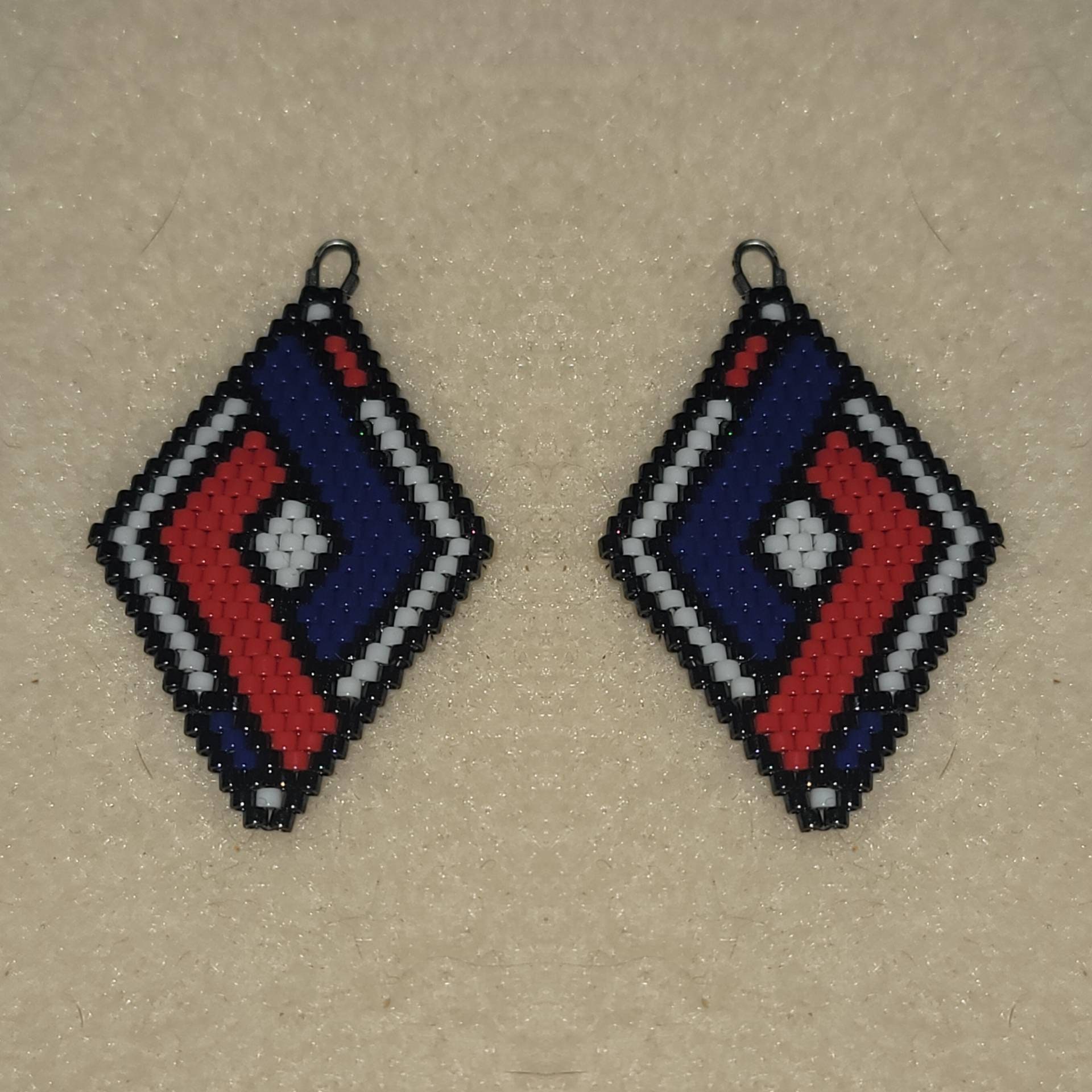 Red White and Blue Ribbon Diamond Earrings - Etsy