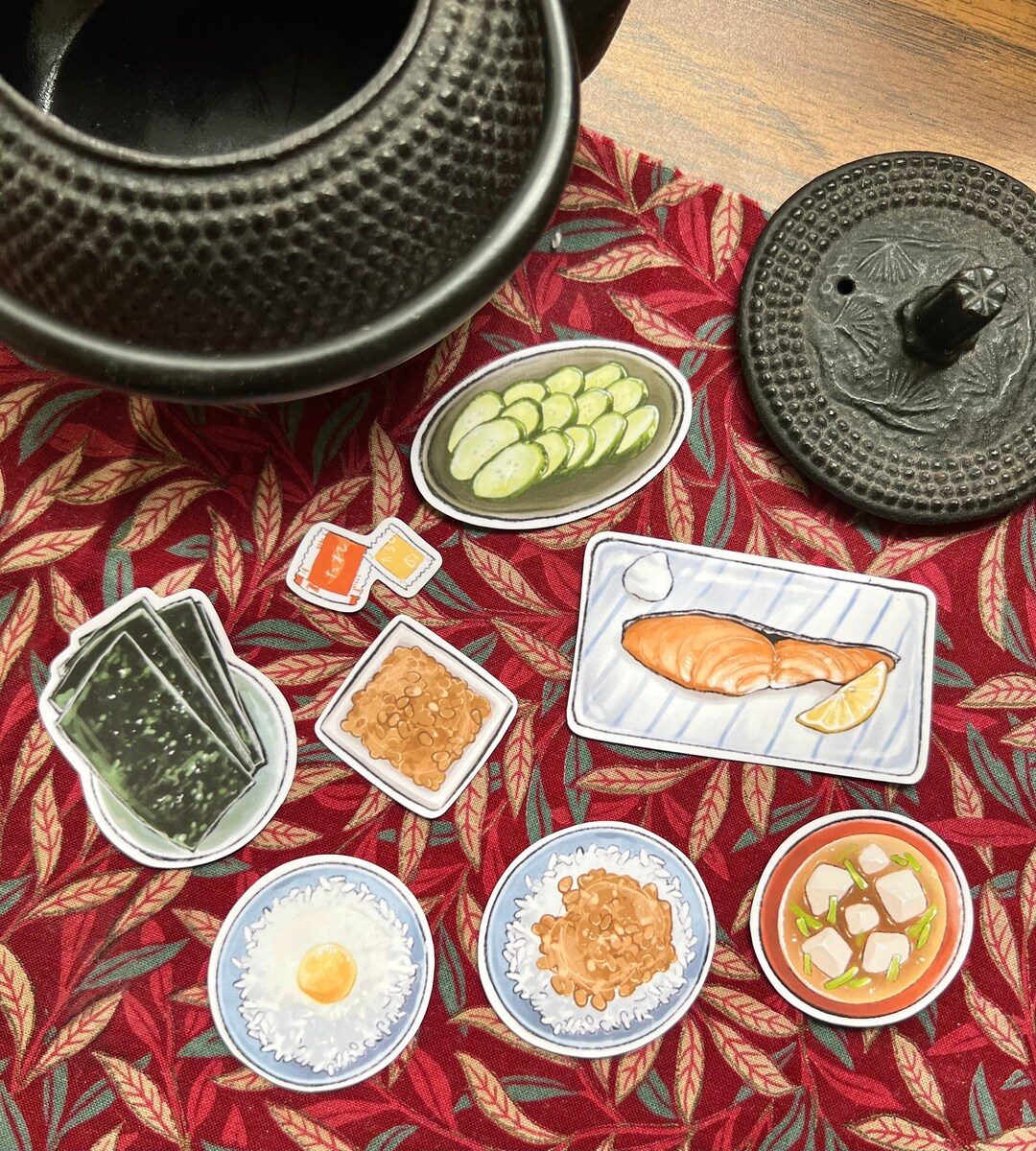 Japanese Food Stickers | Japanese Breakfast Stickers | Waterpoof Vinyl ...