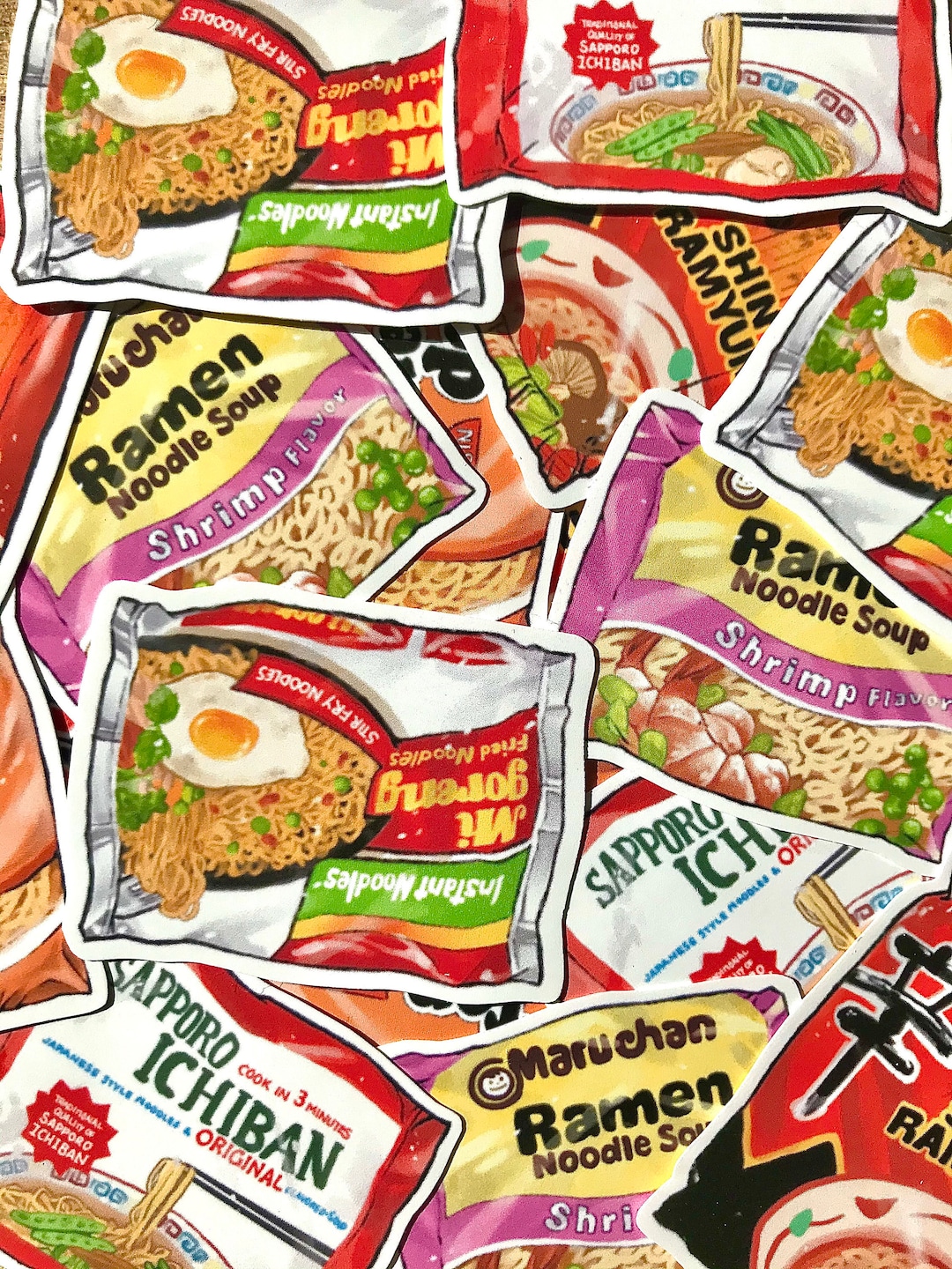 Ramen Stickers Noodle Stickers Waterpoof Vinyl Stickers Asian Food Food ...