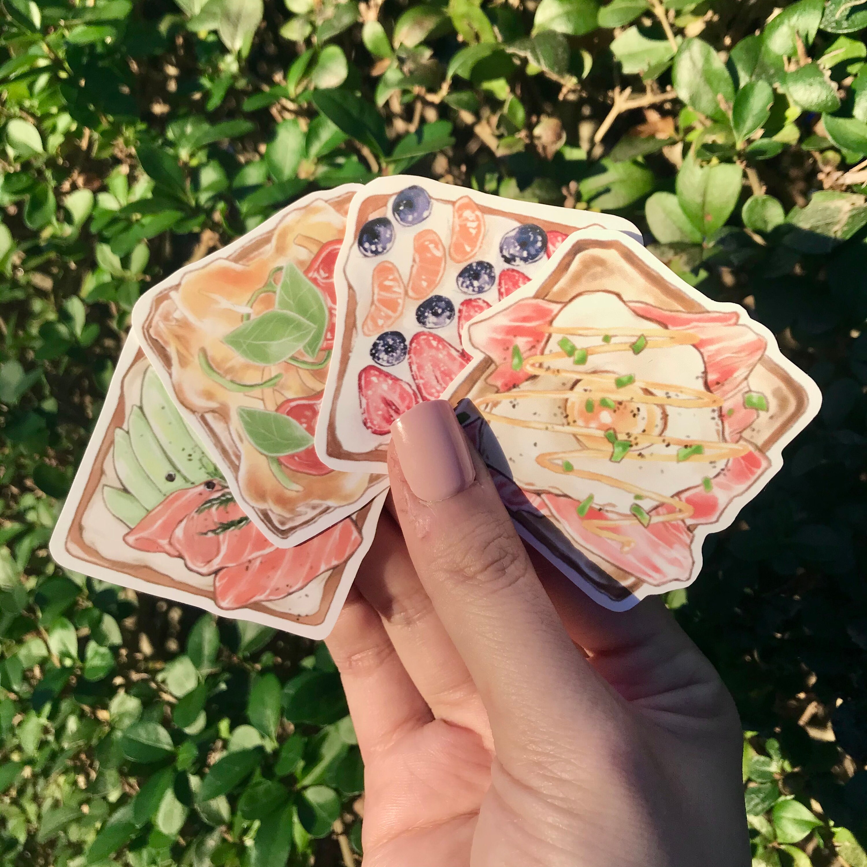 Toast Vinyl Stickers Fruit Toast Egg and Bacon Toast - Etsy