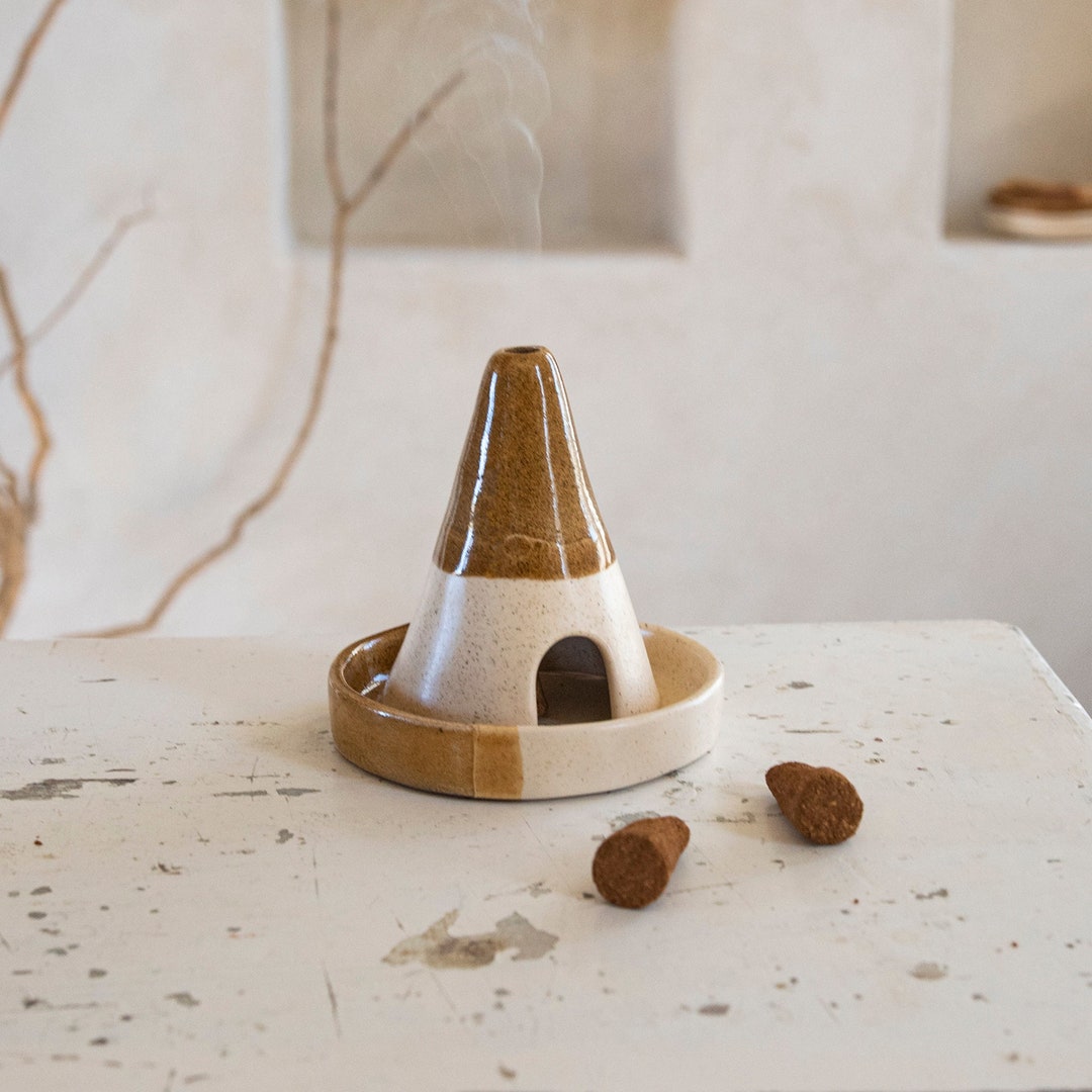Ceramic Teepee Incense Holder Decorative Incense Holder Boho Chic Style ...