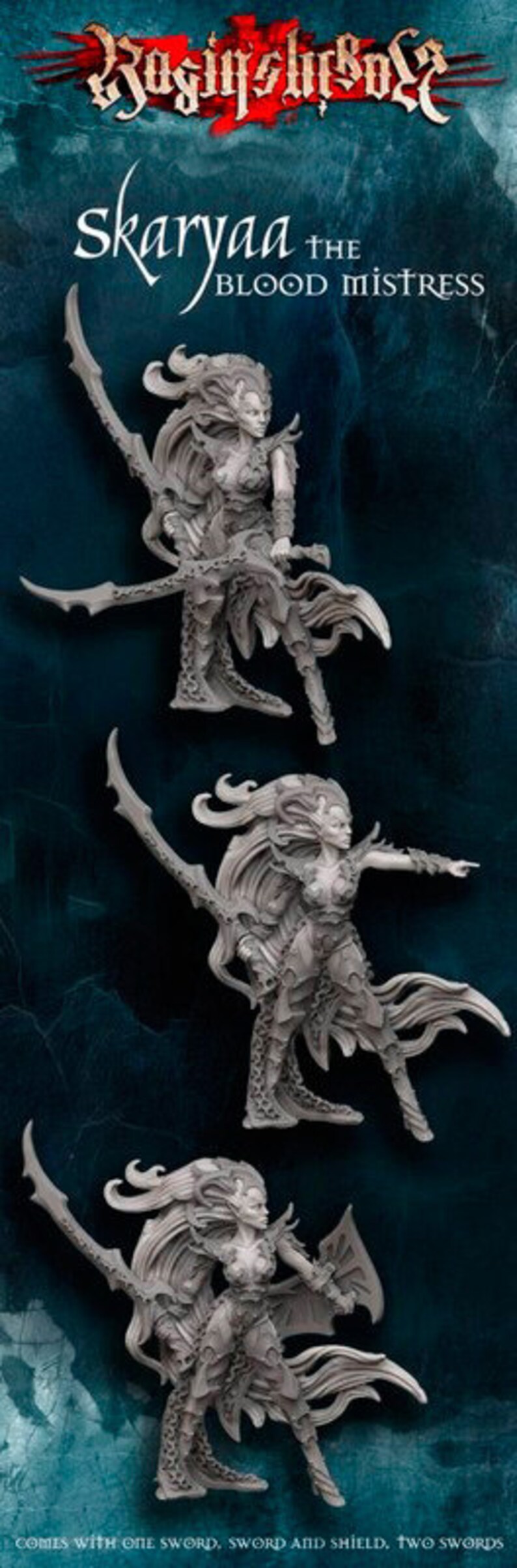 Skaryaa, the Blood Mistress 3D Printed Resin Miniatures - Etsy Australia