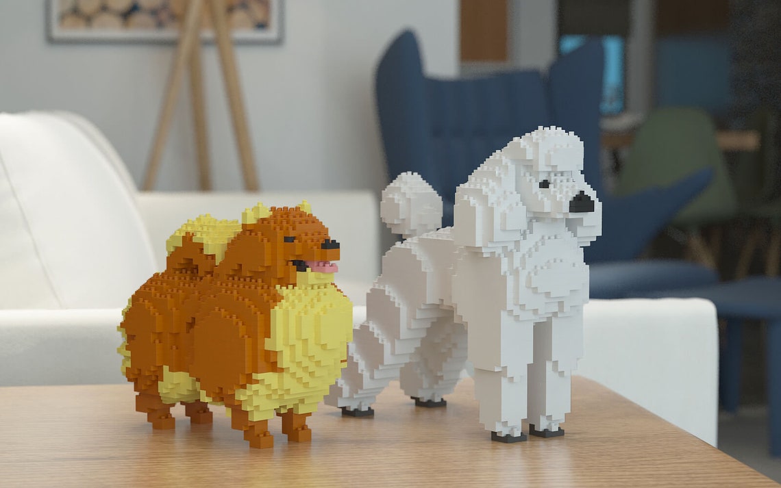 Standard Poodle Dog Sculptures 3D Building Blocks DIY - Etsy