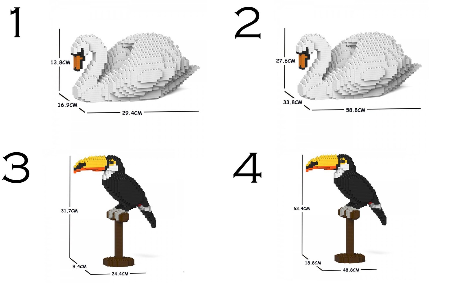 Birds Sculptures Sculptures 3D Building Blocks DIY Model - Etsy