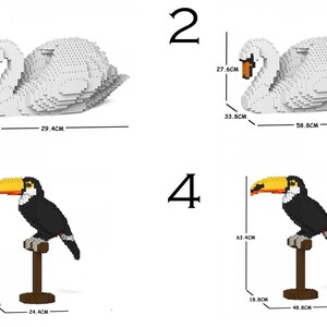 Birds Sculptures Sculptures | 3D Building Blocks | DIY Model Kit - Etsy