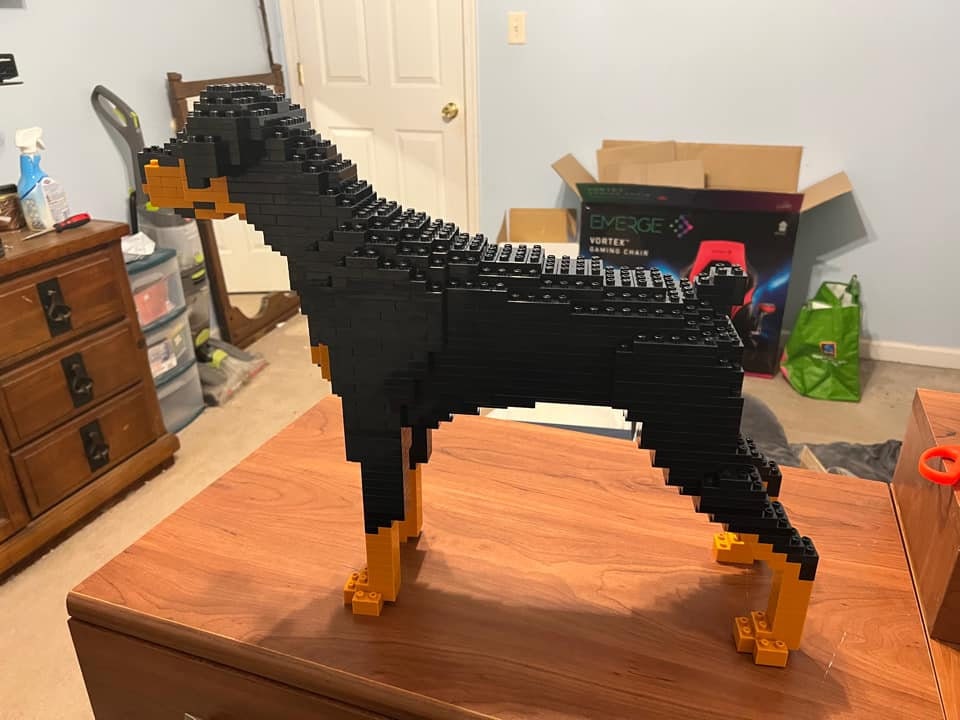 Doberman Pinscher Dog Sculptures | 3D Building Blocks | DIY Model Kit ...