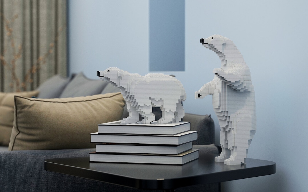 Polar Bear Sculptures | 3D Building Blocks | DIY Model Kit - Etsy