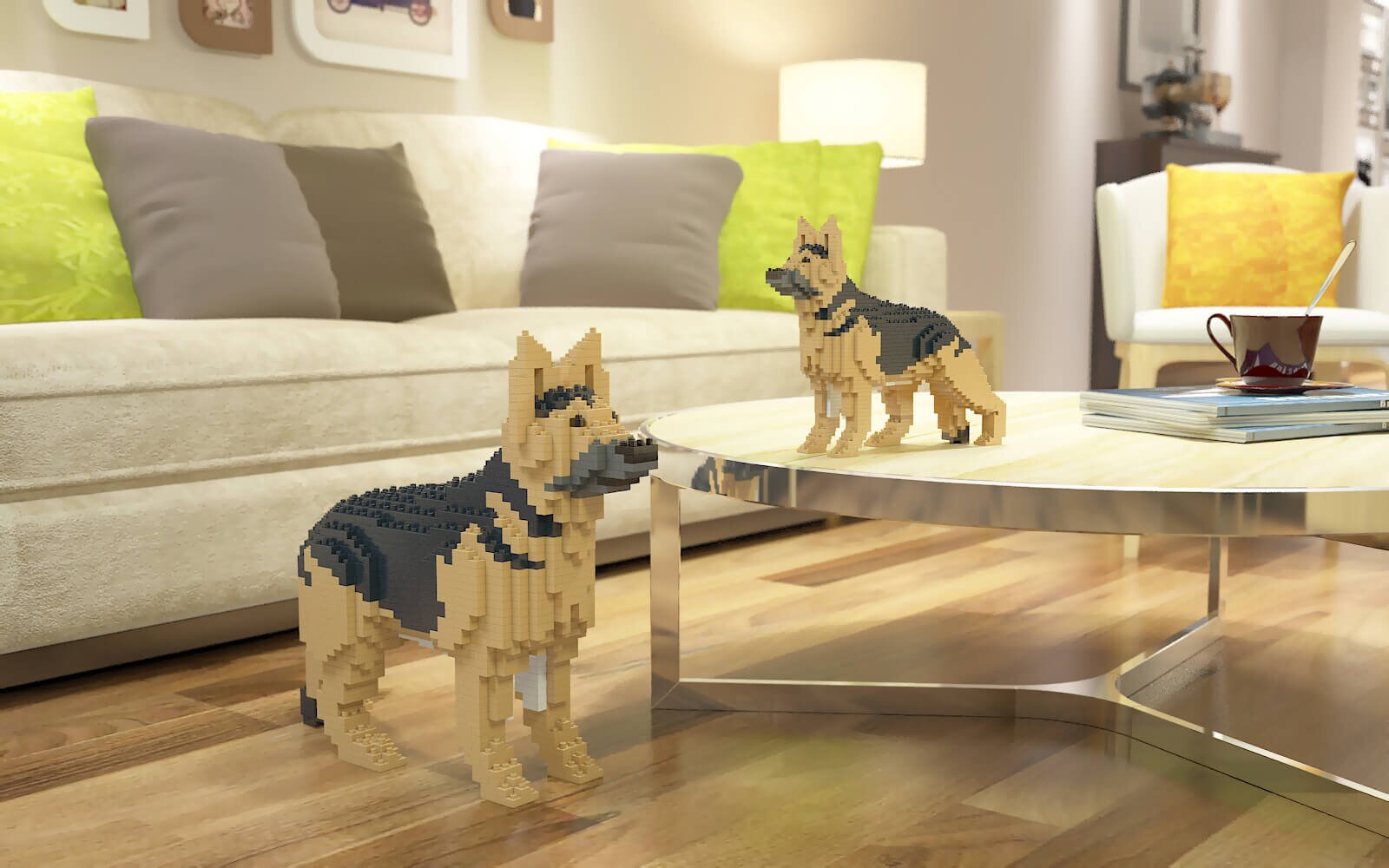 German Shepherd Dog Sculptures 3D Building Blocks DIY Model Kit - Etsy