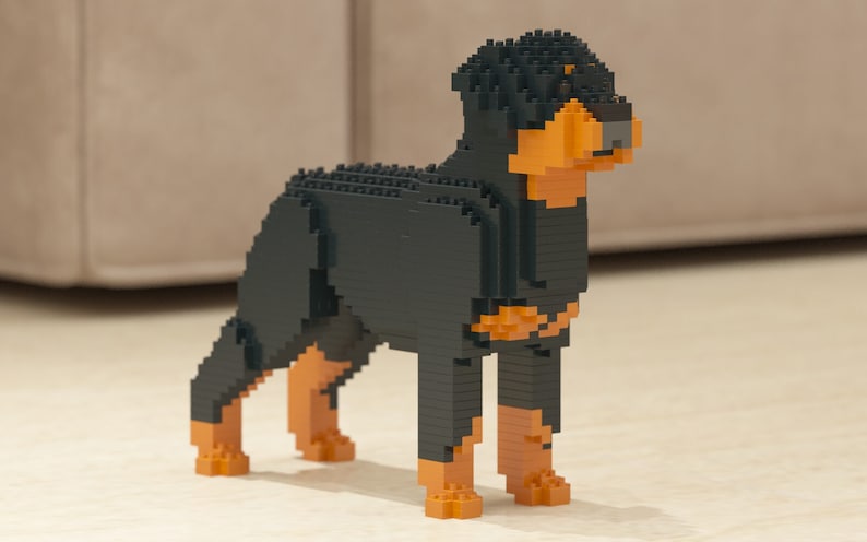 Rottweiler Dog Sculptures 3D Building Blocks DIY Model Kit - Etsy