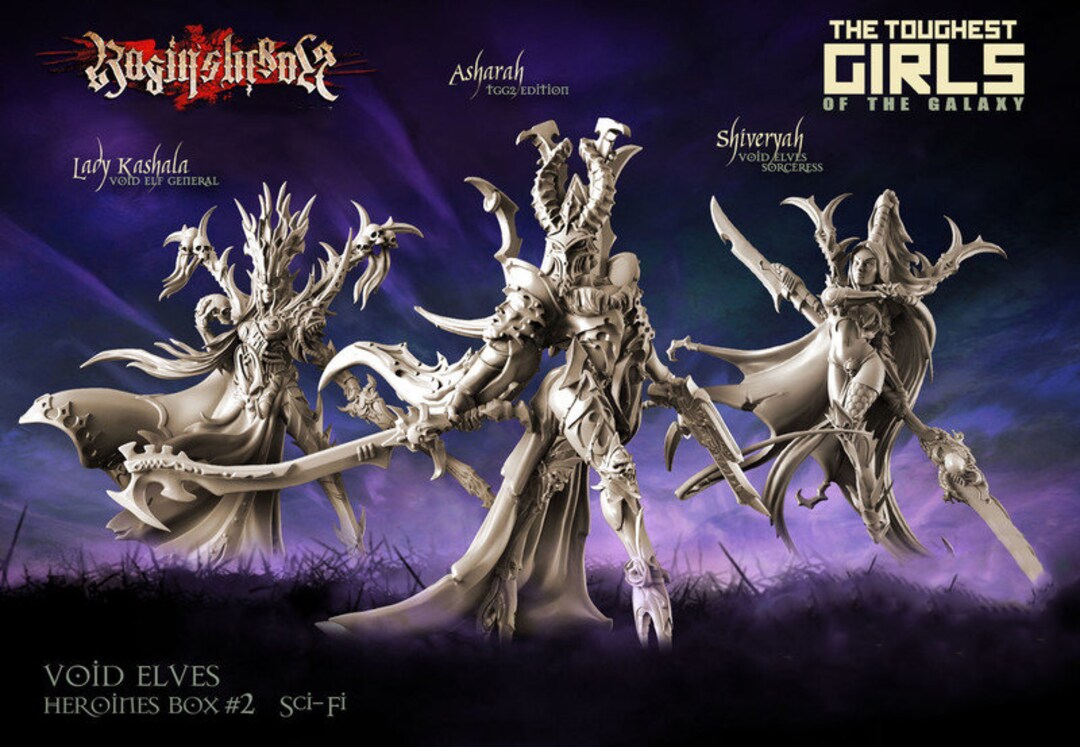 Heroines Box Void Elves 2 (SF) | 3D Printed Resin Miniatures - Etsy