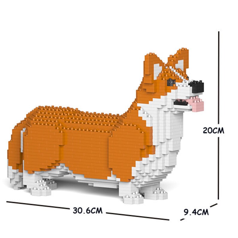 Welsh Corgi Dog Sculptures 3D Building Blocks DIY Model - Etsy