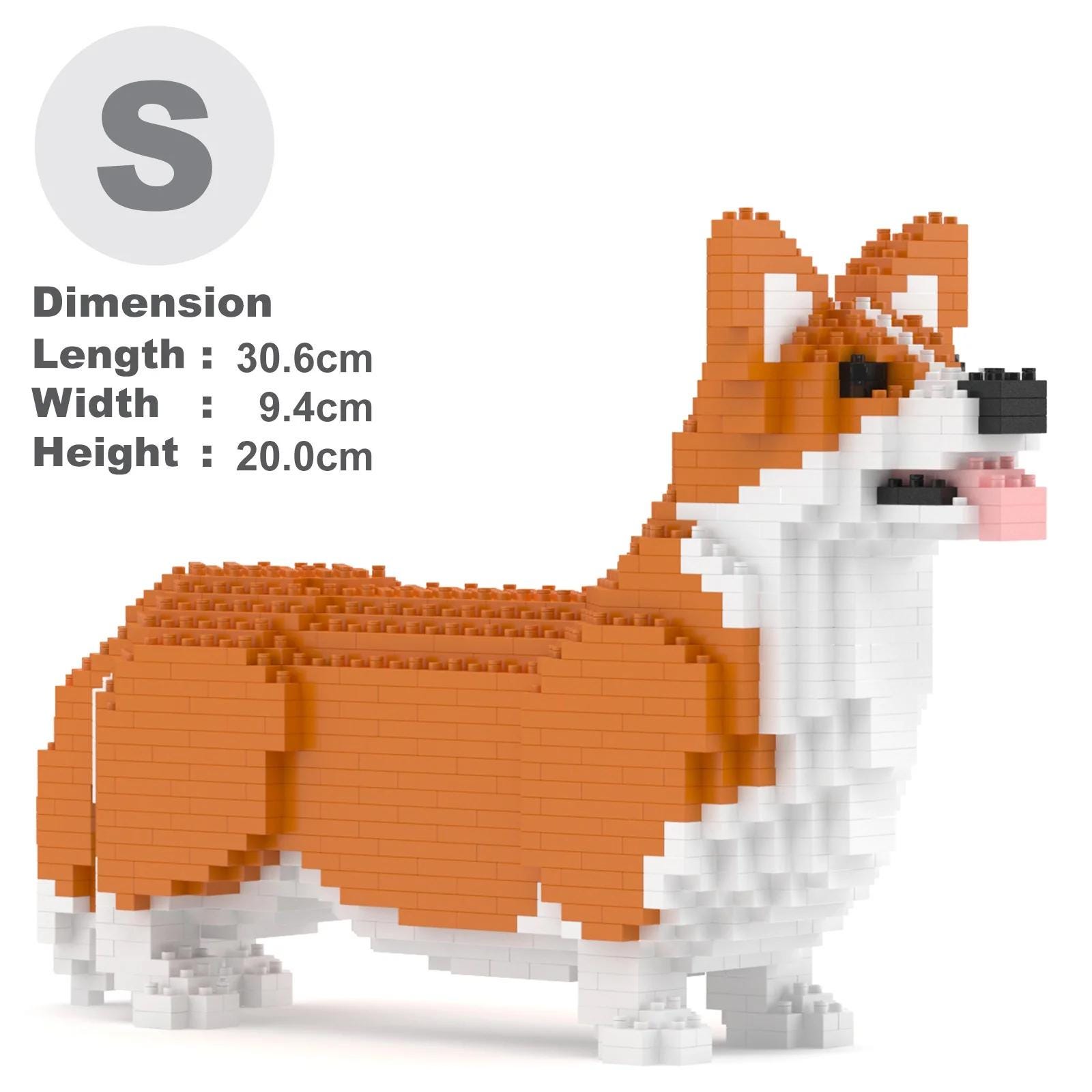Welsh Corgi Dog Sculptures 3D Building Blocks DIY Model Kit - Etsy