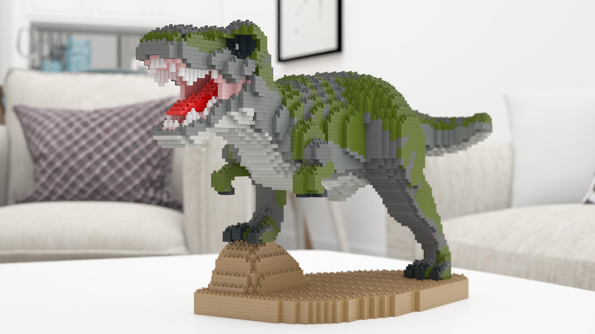 Dinosaurs Sculptures 3D Building Blocks DIY Model Kit - Etsy