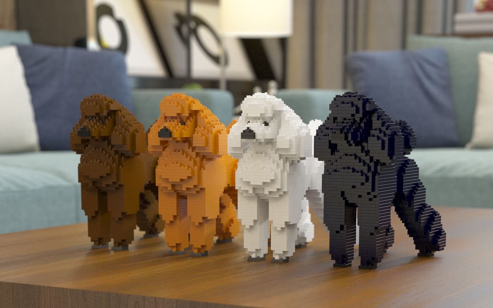 Standard Poodle Dog Sculptures | 3D Building Blocks | DIY Model Kit - Etsy