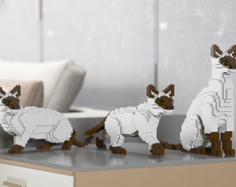 Maine Coon Cats Sculptures 3D Building Blocks DIY Model | Etsy