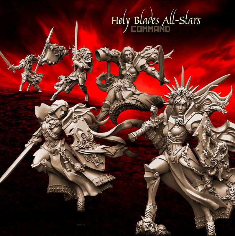 Holy Blades All-stars - Troops & Command Group | 3D Printed Resin ...