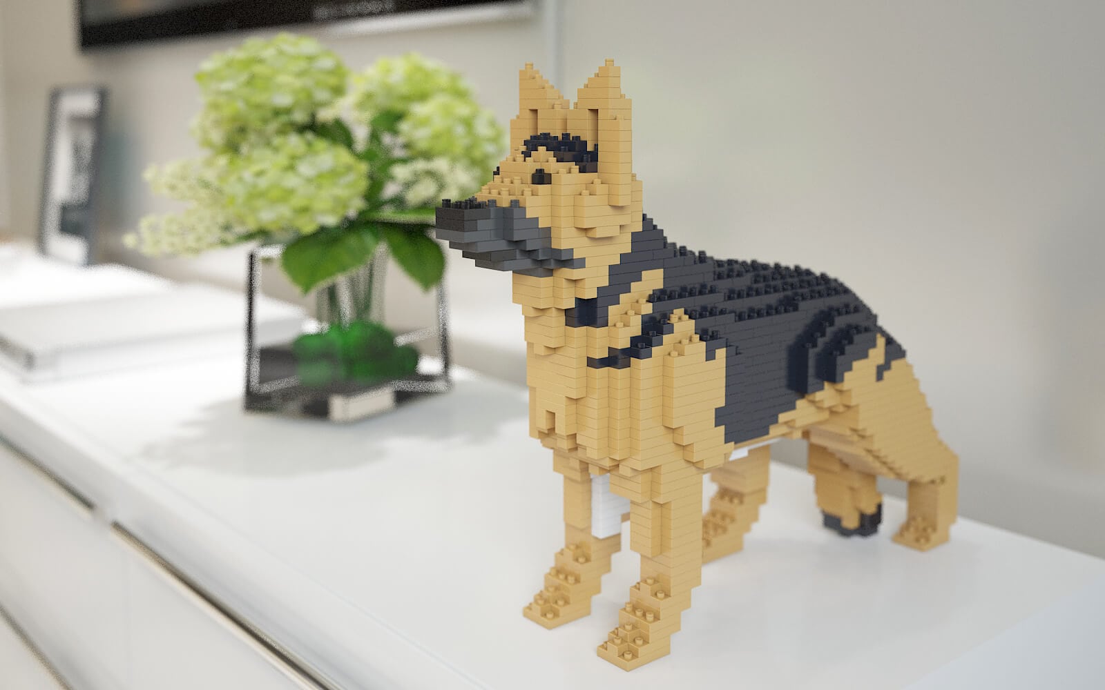 German Shepherd Dog Sculptures 3D Building Blocks DIY Model Kit - Etsy