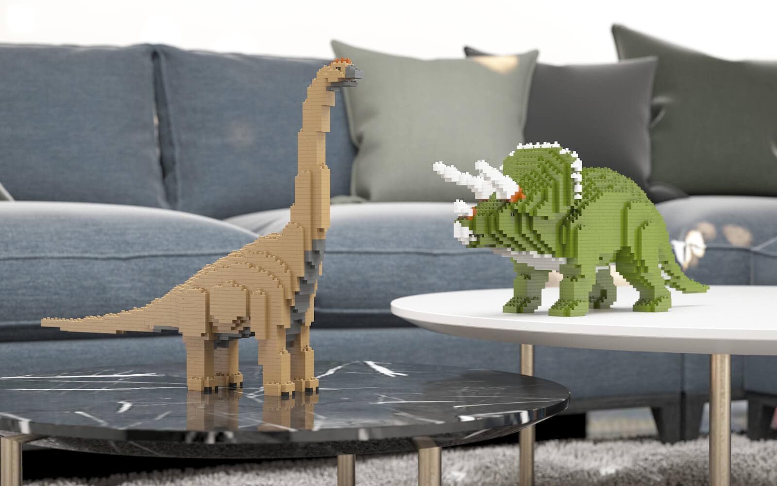 Dinosaurs Sculptures 3D Building Blocks DIY Model Kit - Etsy