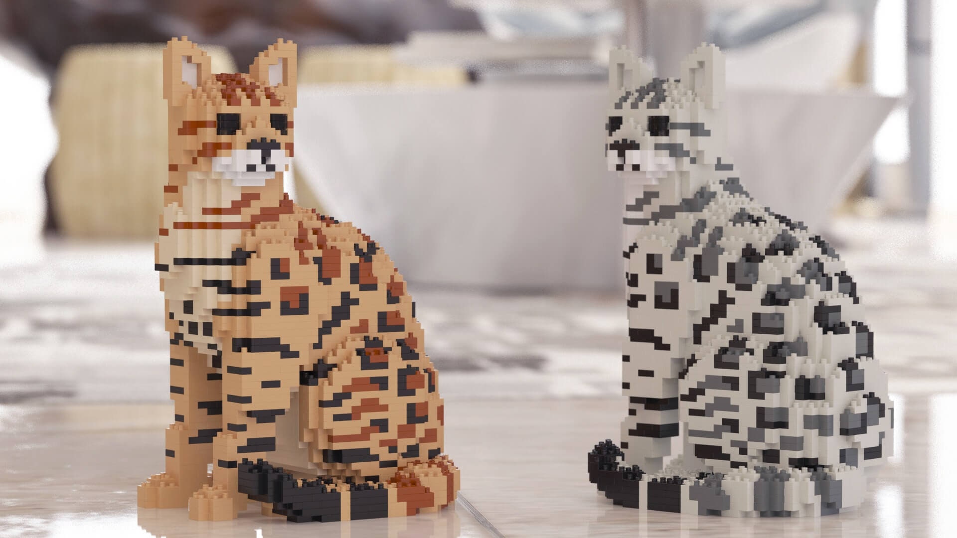 Bengal Cats Sculptures | 3D Building Blocks | DIY Model Kit - Etsy