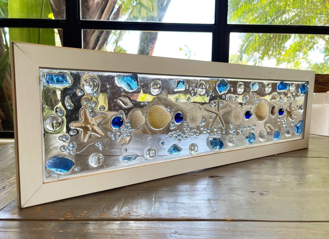 Seashell Art Sea Glass Art Beach Art Beach Window Beach - Etsy