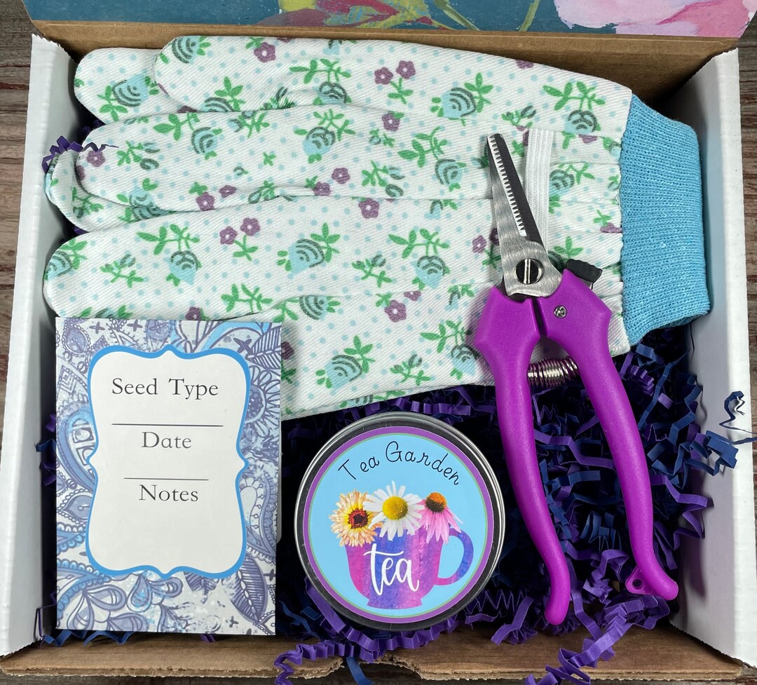 Tea Garden Gift Box: Seed Kit With Gloves & Shear - Etsy
