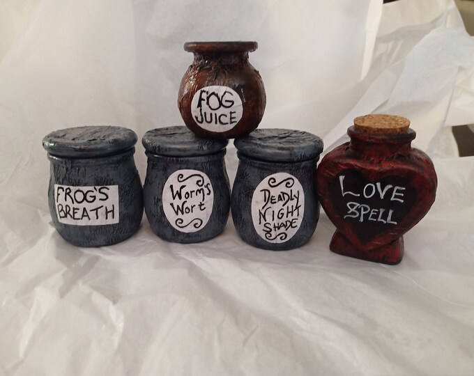 Deadly Nightshade, Worms Wort, Frogs Breath, Fog Juice Jar Mini Set - Etsy