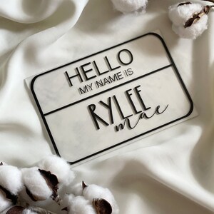 Hello My Name is Sign Baby Name Sign Acrylic Baby Name - Etsy