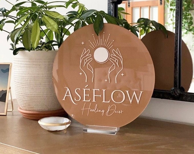 Custom Round Acrylic Business Logo Sign | Personalized Business Sign ...