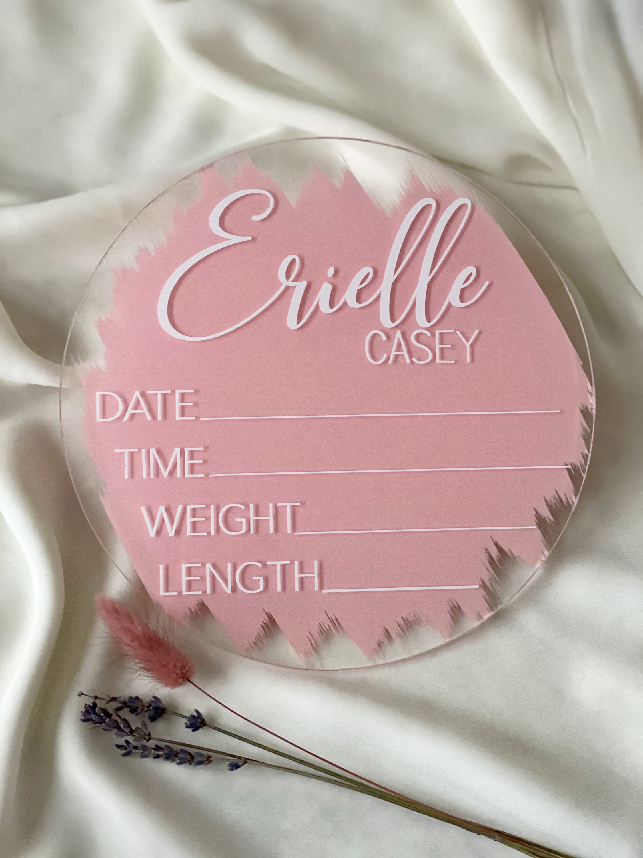 Acrylic Newborn Baby Birth Announcement Birth Announcement | Etsy