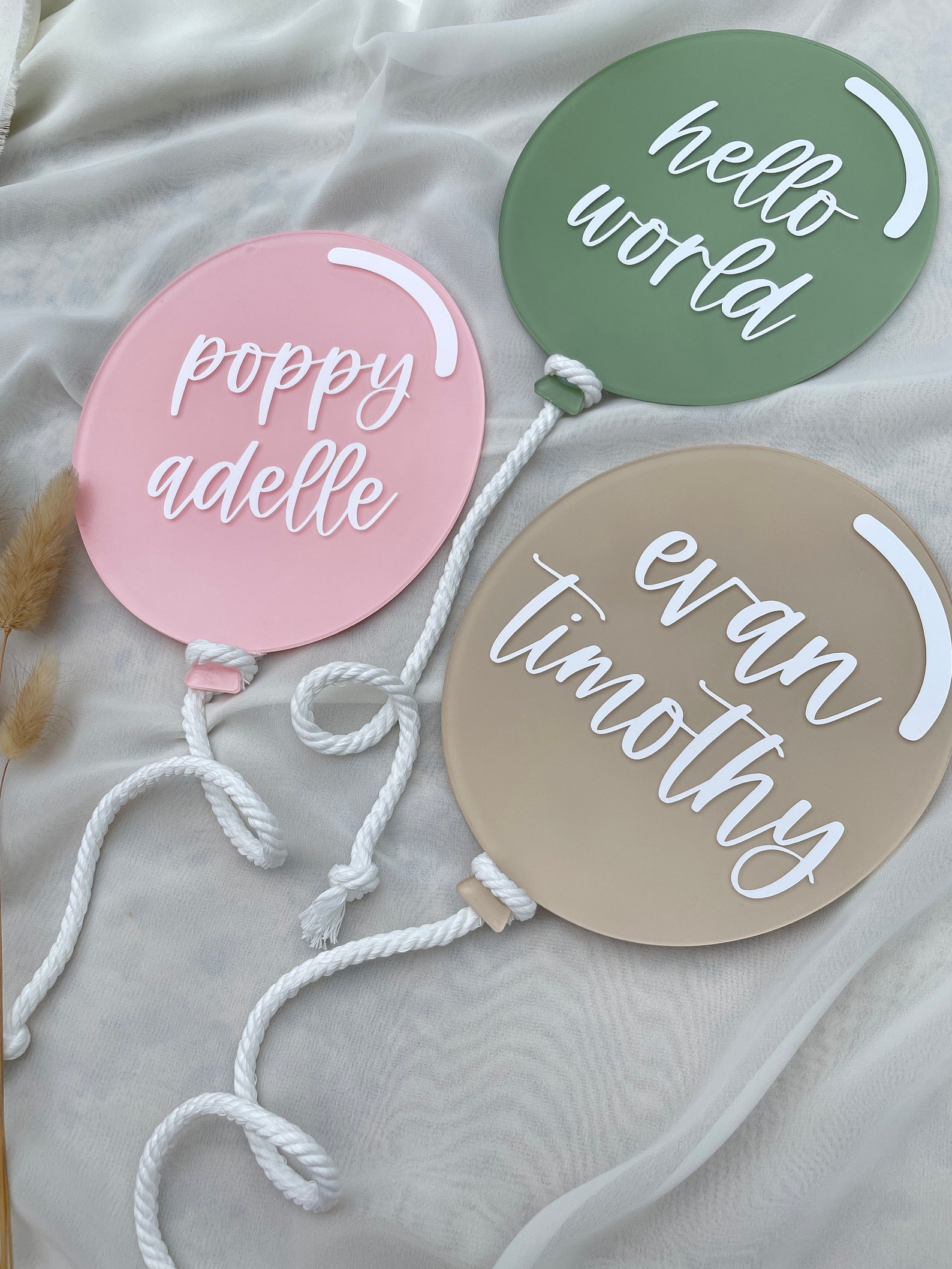 Balloon Newborn Acrylic Baby Birth Announcement Birth - Etsy