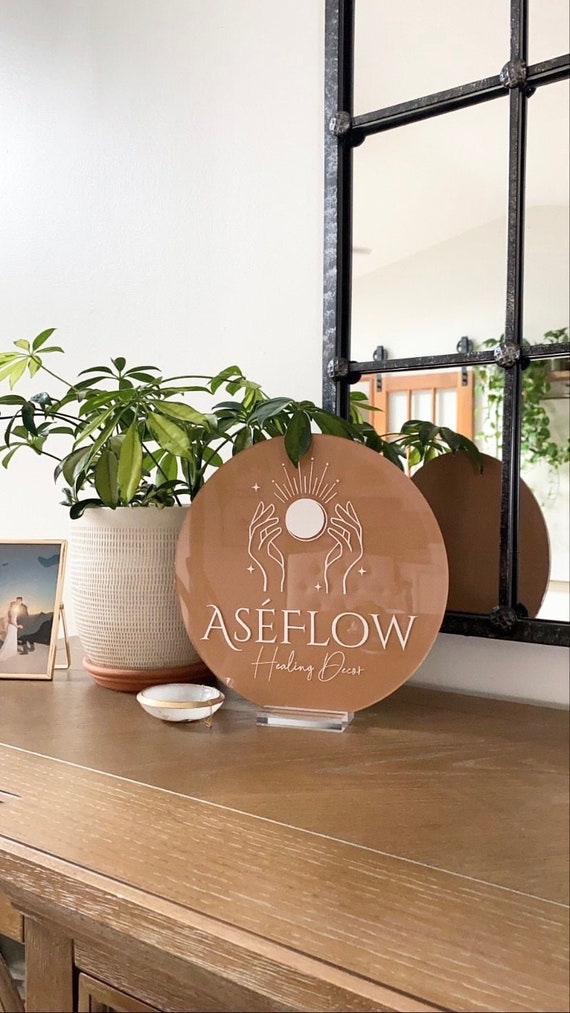 Custom Round Acrylic Business Logo Sign Personalized - Etsy