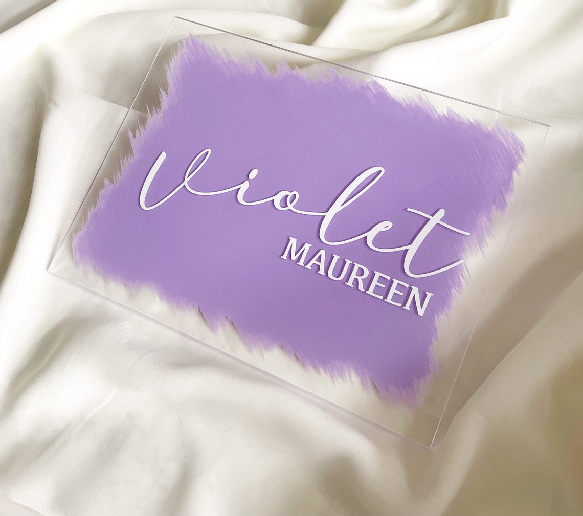 Acrylic Newborn Baby Name Sign Birth Announcement Custom | Etsy