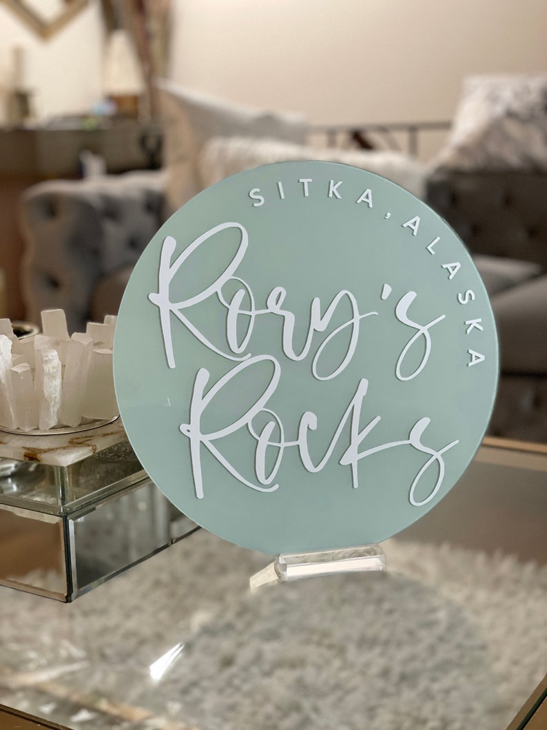 Custom Round Acrylic Business Logo Sign Personalized - Etsy