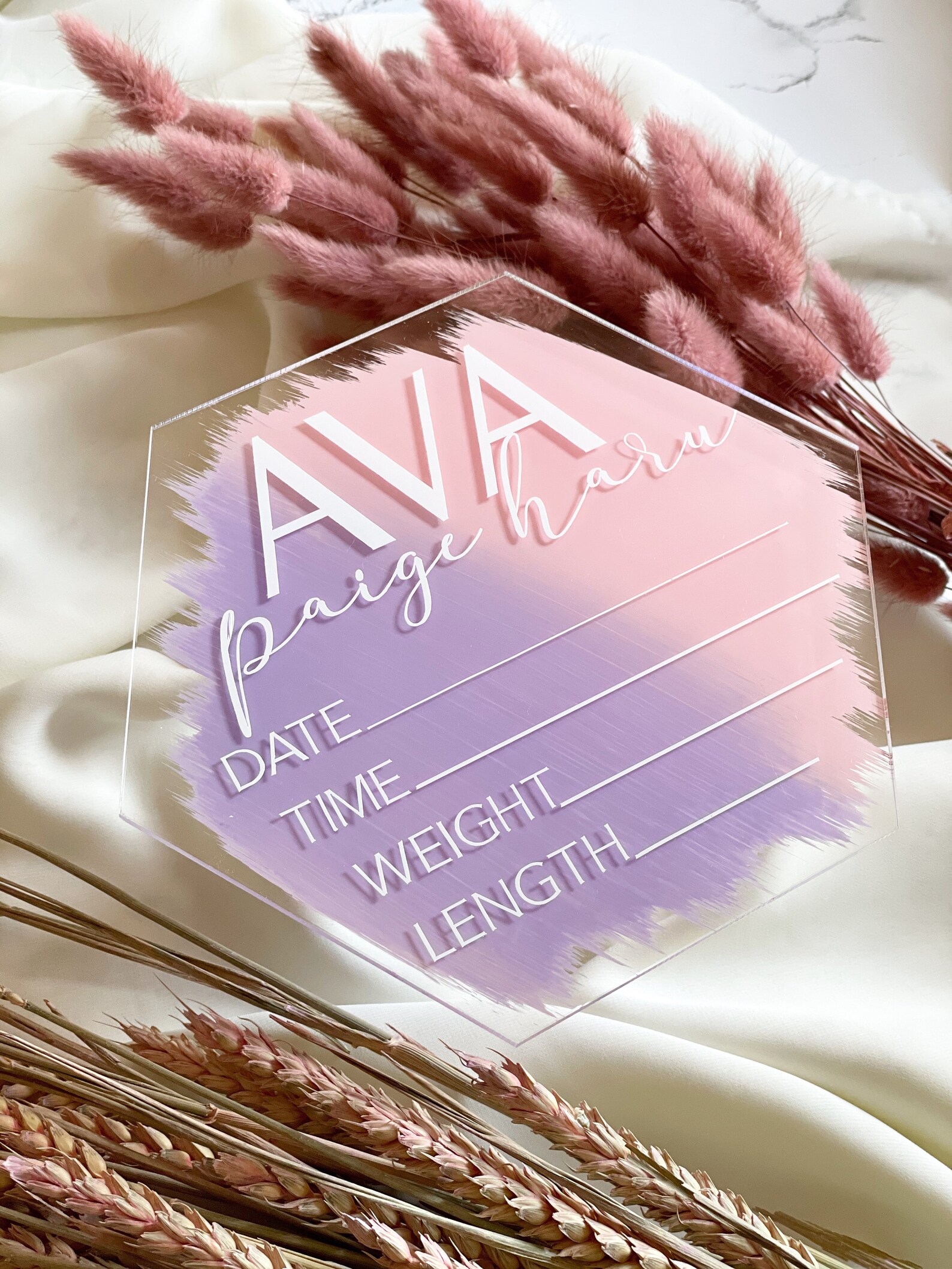 Acrylic Newborn Baby Birth Announcement Birth Announcement | Etsy