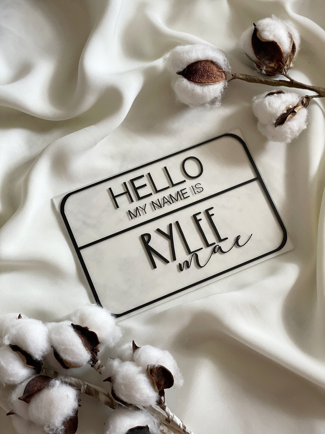 Hello My Name is Sign Baby Name Sign Acrylic Baby Name - Etsy