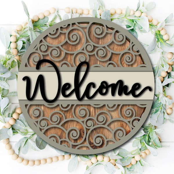 Round Welcome Sign - Etsy