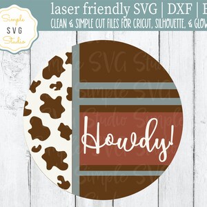 Howdy Welcome Sign SVG, Cow Pattern Door Hanger, Howdy Porch Sign ...