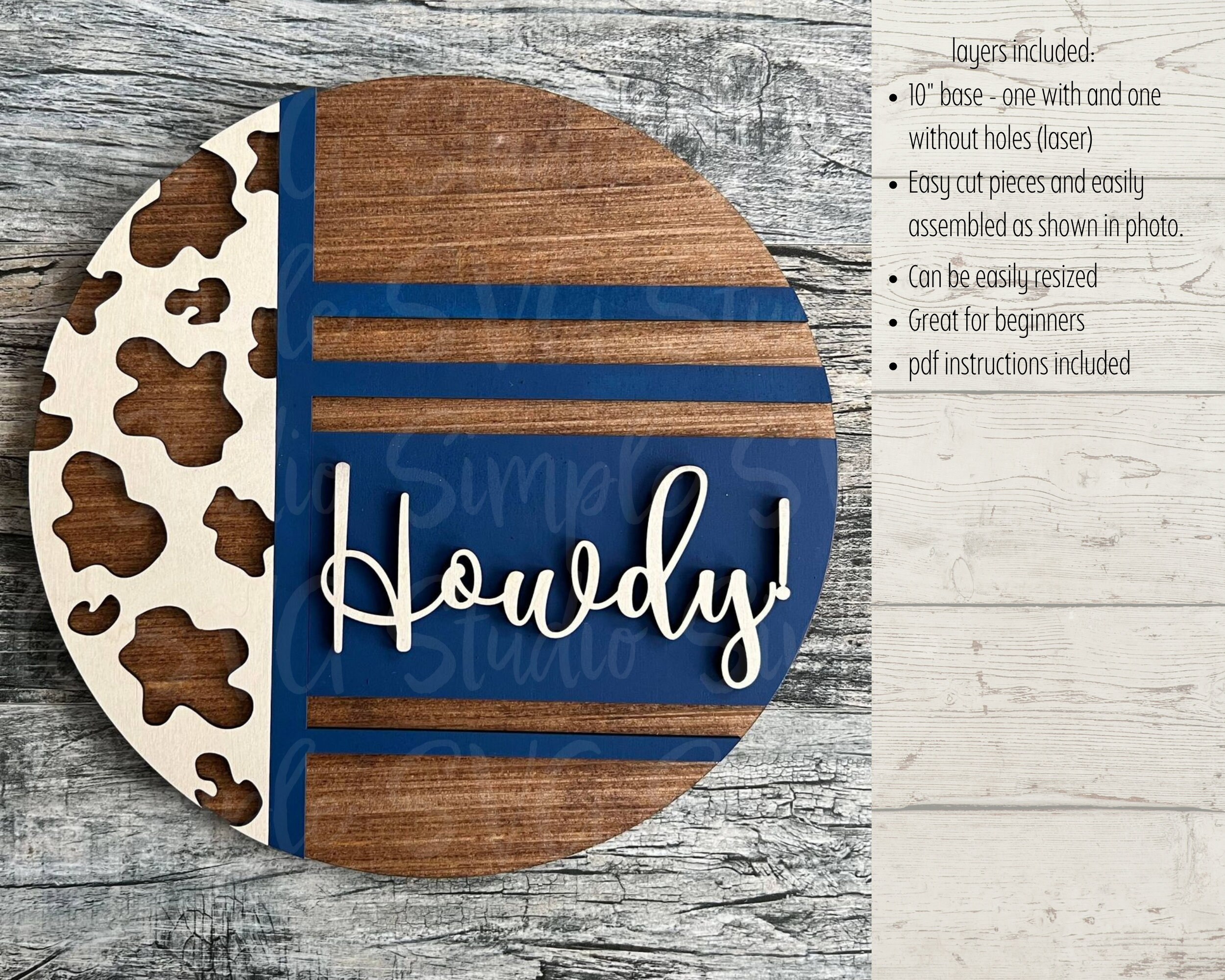Howdy Welcome Sign SVG Cow Pattern Door Hanger Howdy Porch - Etsy