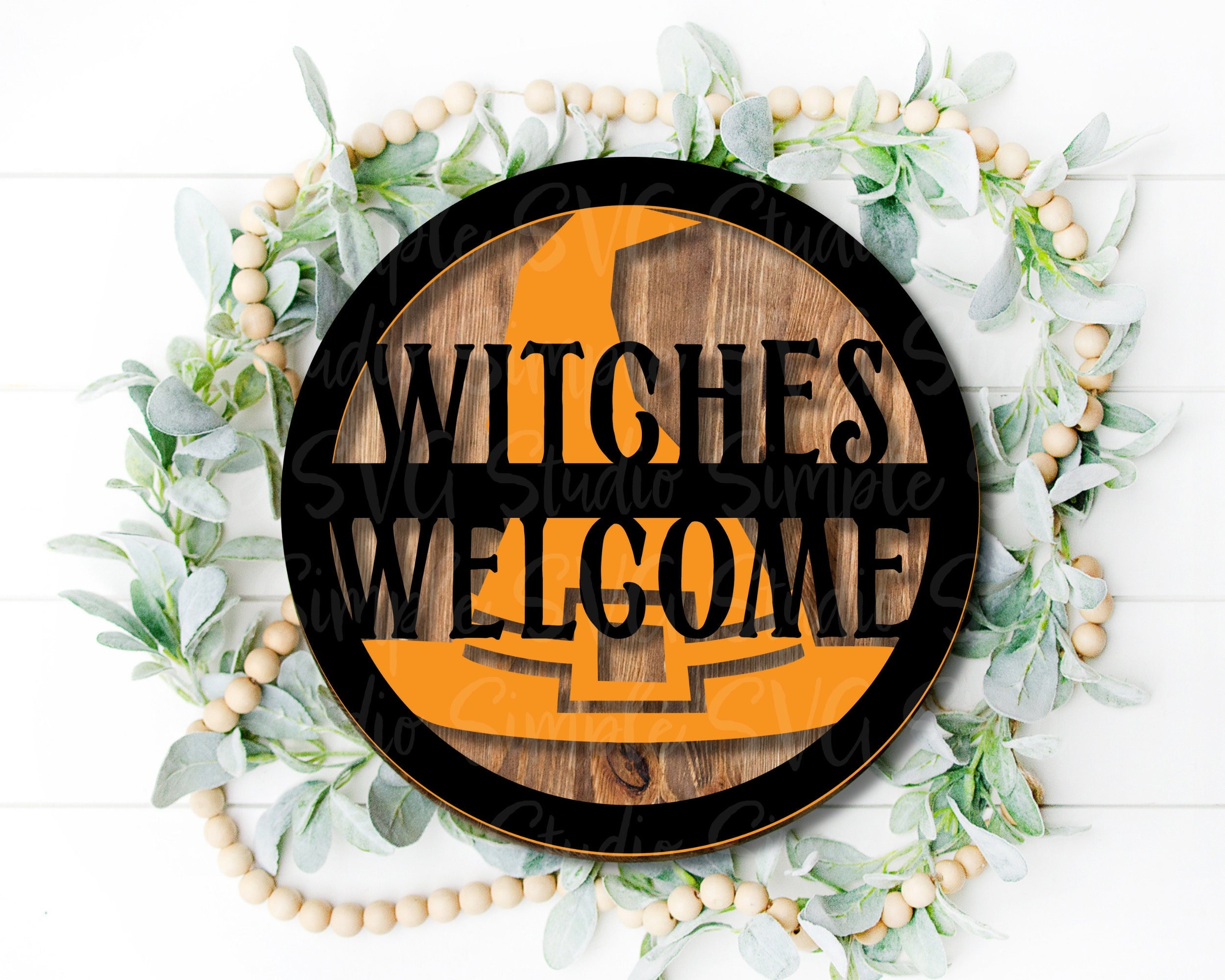 Witch Hat Sign SVG Halloween Welcome Sign SVG Halloween Door - Etsy
