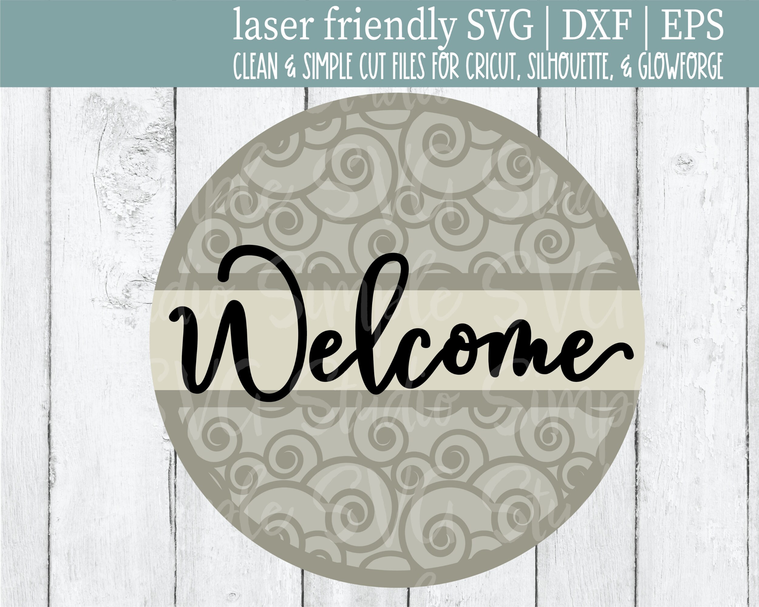 Welcome Sign SVG Round Welcome Sign SVG Glowforge Sign SVG - Etsy