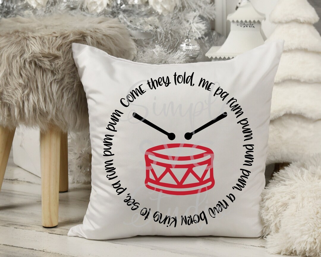 Christmas Pillow SVG Christmas Round SVG Farmhouse Christmas - Etsy